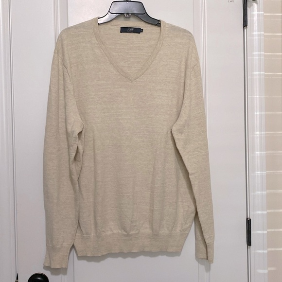 J. Crew | Sweaters | Mens Jcrew 0 Cotton Vneck Cream Color Pullover ...